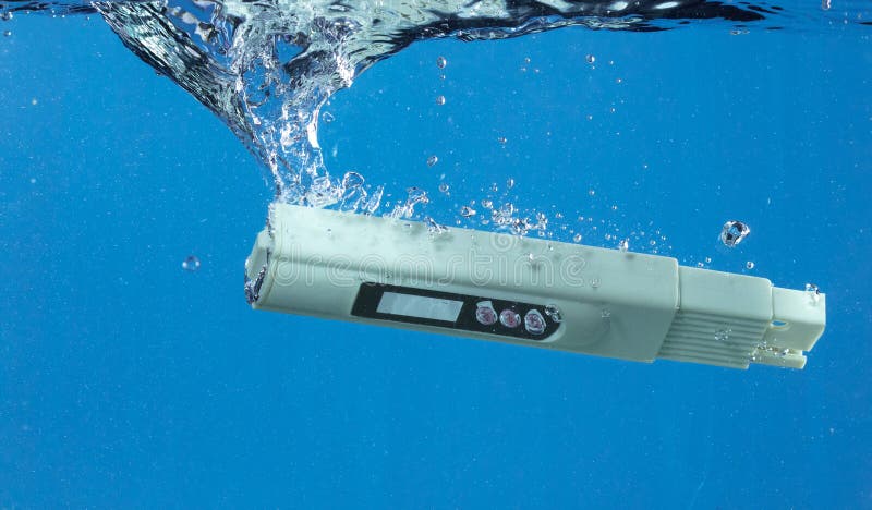 PH Acid Level Test Device Tools on Quality Water on Screen. PH Acid ...