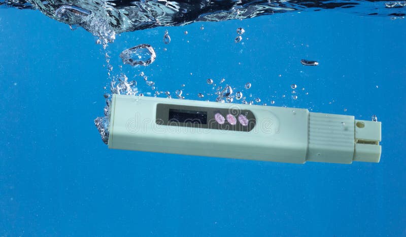 PH Acid Level Test Device Tools on Quality Water on Screen. PH Acid ...