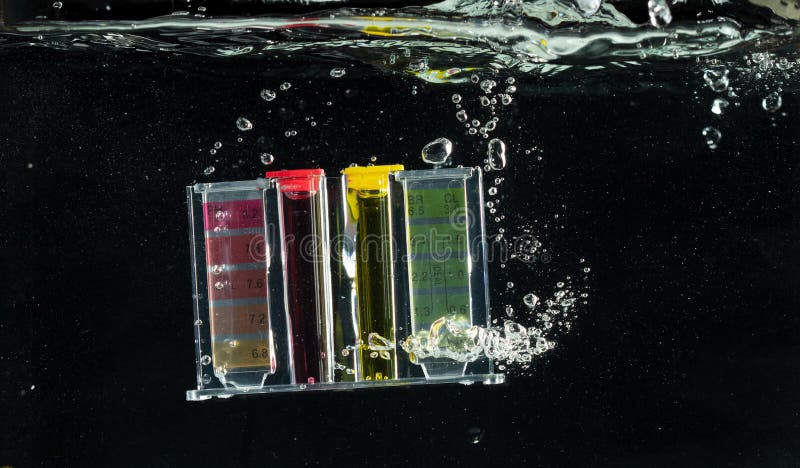 PH Acid Level Test Kit on Quality Water on Screen. PH Acid Level Tester ...