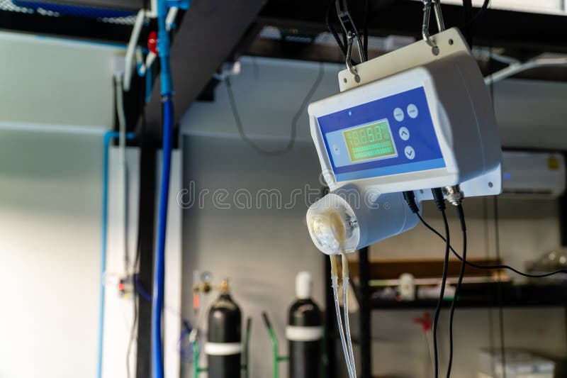 PH Controller Hanging in Hydroponic Farm Stock Photo - Image of control ...