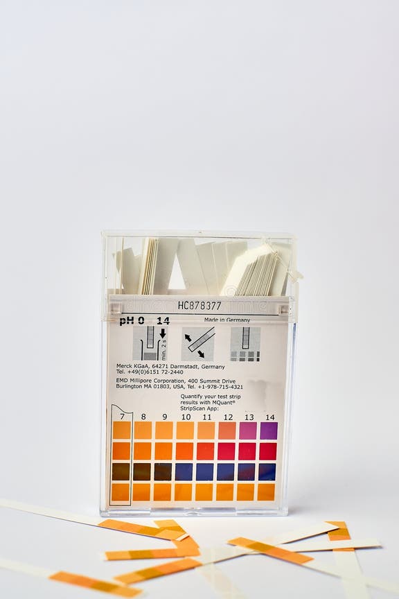 PH Indicators Strips and Box with PH Values Isolated on White Stock ...