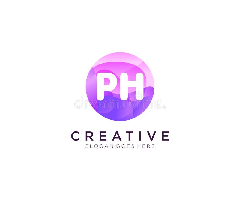 PH Initial Logo with Colorful Circle Template Vector Stock Vector ...