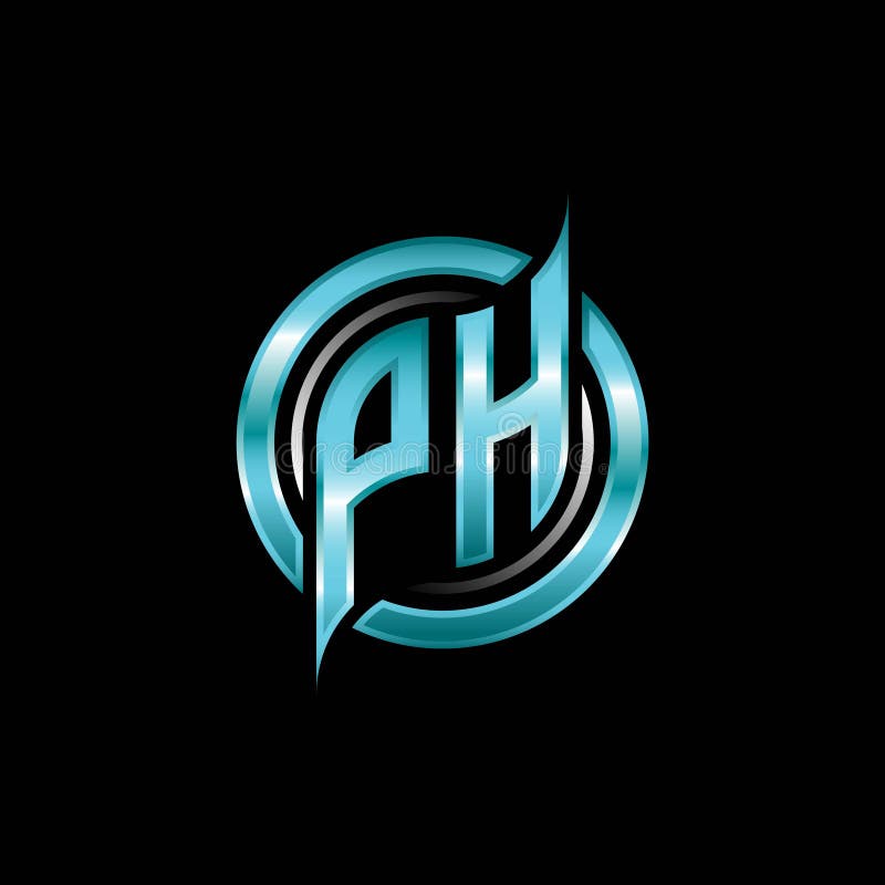 PH Initial Monogram Logo Circle Rounded Stock Vector - Illustration of ...