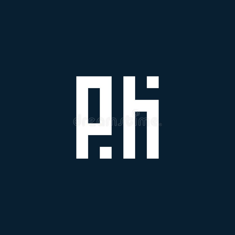 PH Initial Monogram Logo with Geometric Style Stock Illustration ...