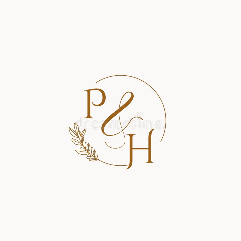 PH Initial Wedding Monogram Logo Stock Illustration - Illustration of ...