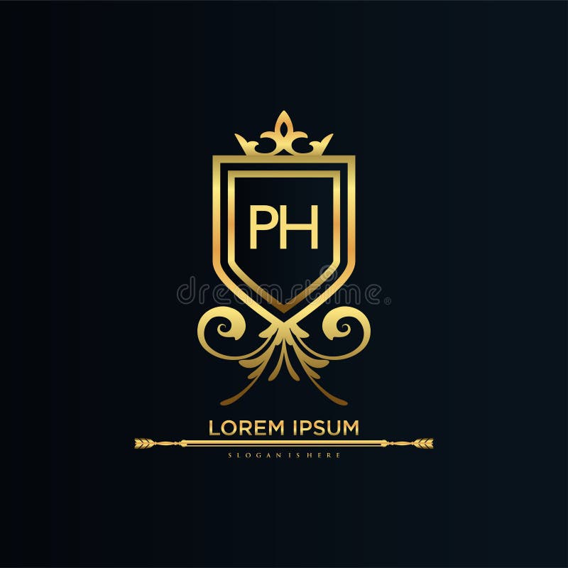 PH Letter Initial with Royal Template.elegant with Crown Logo Vector ...