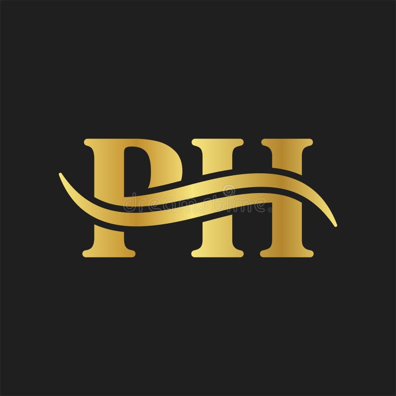 PH Letter Logo Elegant Wave Monogram Design Stock Vector - Illustration ...
