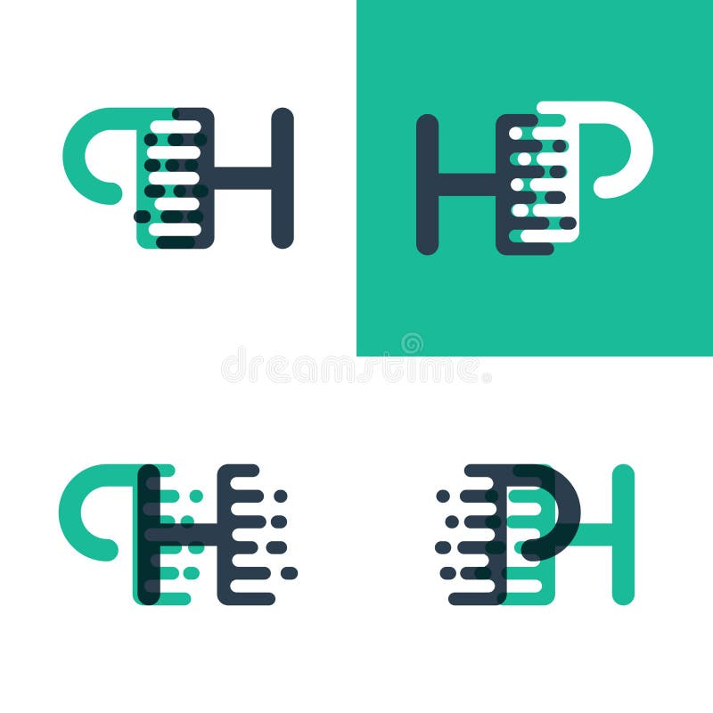 PH Letters Logo With Accent Speed In Green And Dark Blue Stock Vector ...