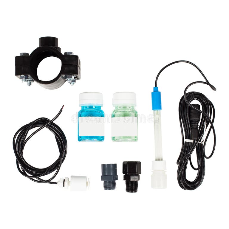 PH Meter Sensor for Industrial Pump Isolated on White Stock Image ...