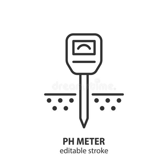 Ph Meter for Soil Line Icon. Ph Tester Outline Vector Symbol Stock ...