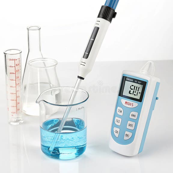 PH Meter Testing Liquid Sample Stock Illustration - Illustration of ...