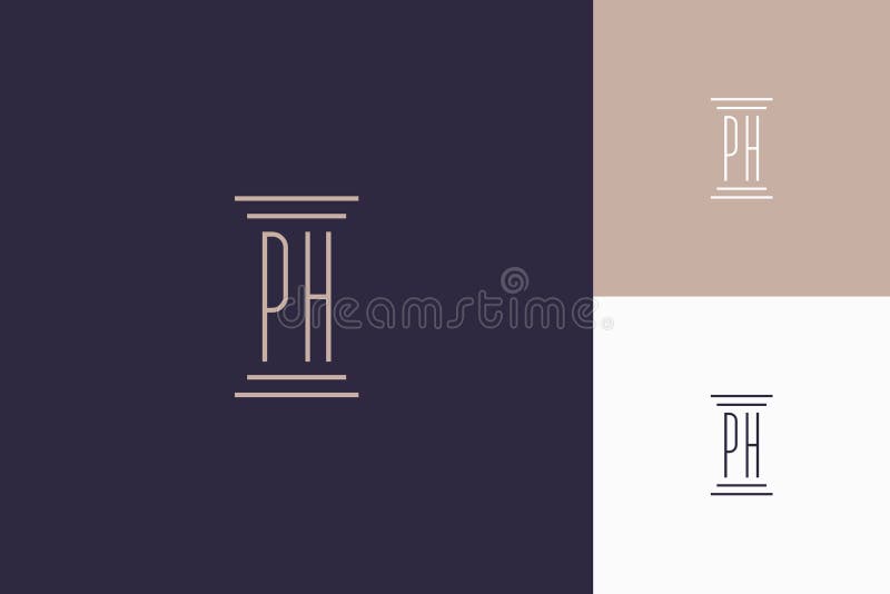 PH Monogram Initials Design for Law Firm Logo Stock Vector ...