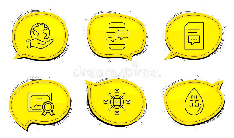 Ph Neutral, Comments and Phone Messages Icons Set. Logistics Network ...