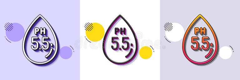 Ph Neutral Line Icon. Clinically Tested Sign. Water Drop. Halftone ...
