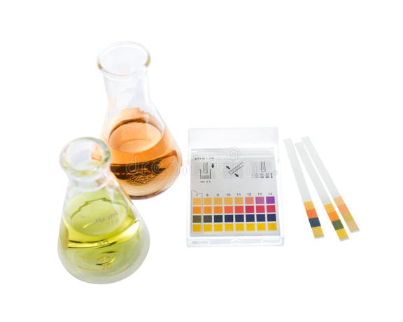 PH Paper Indicators and Tube Solution with PH Values Stock Image ...