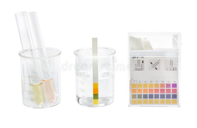PH Paper Indicators and Tube Solution with PH Values Stock Image ...
