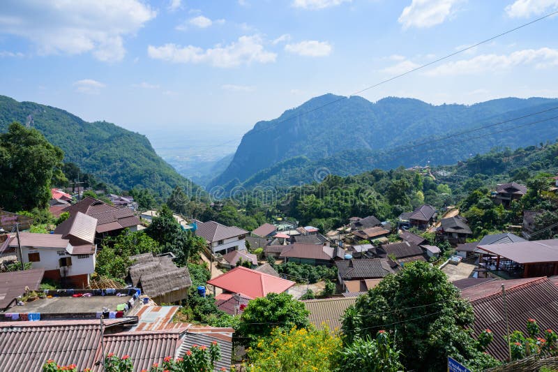 Pha Hi Village on the Mountain Stock Photo - Image of landmark, high ...