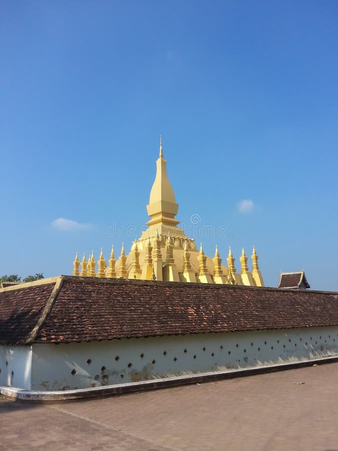 Pha that Luang Stupa in Vientiane, Laos Stock Image - Image of ...