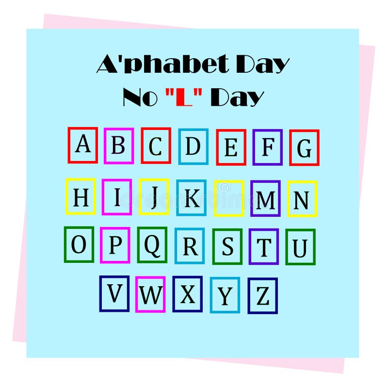 A`phabet Day Oder No `L` Day Mittwoch, 25.12. Vektor Abbildung ...
