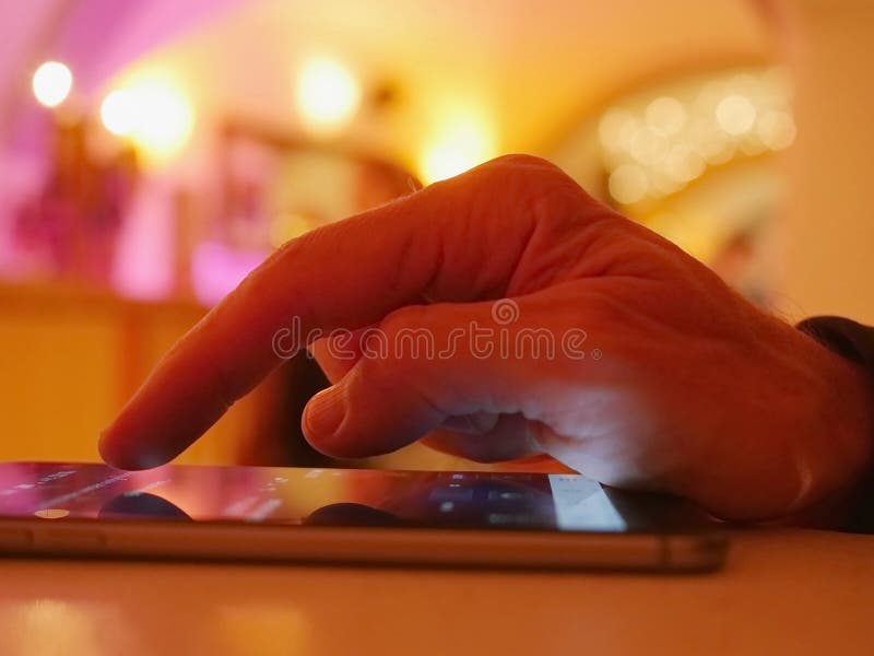 Phablet indoor hand stock image. Image of lifestyle, cafe - 47853989