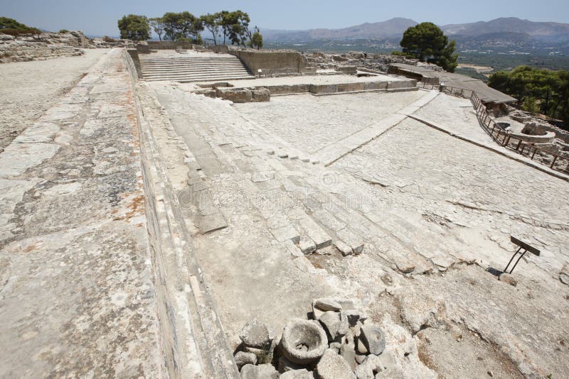 Phaestos Minoan Palatial City Ruins in Crete. Greece Stock Photo ...