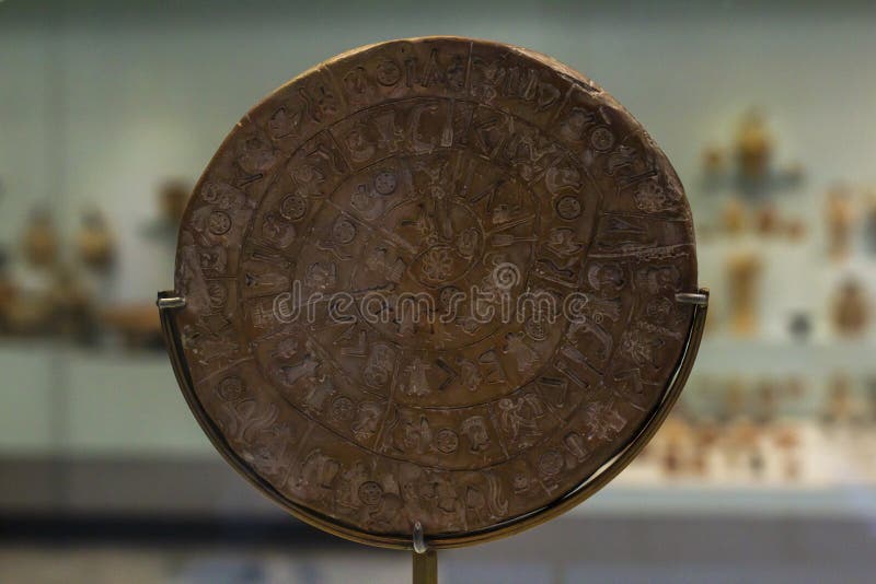 The Phaistos Disc. Side a editorial photo. Image of display - 240478091