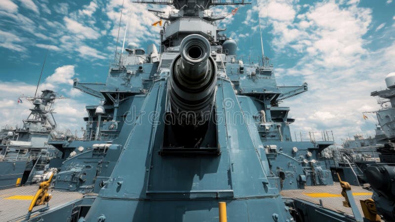 Phalanx Ciws Protecting Navy Warship Under Cloudy Sky Stock Image ...