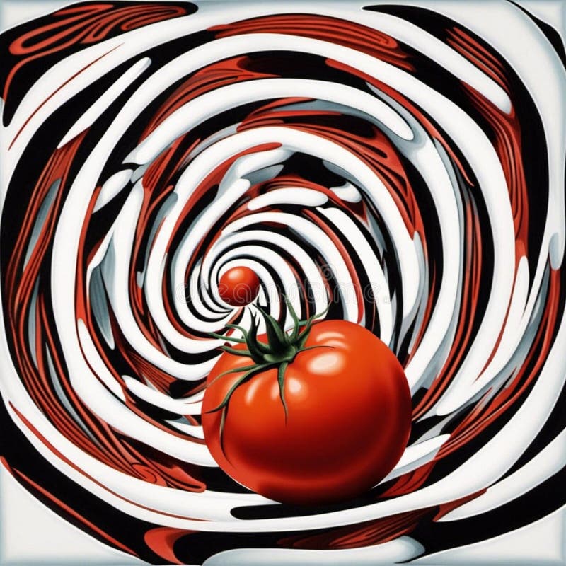 Phantasmagoric Op Art Tomato Stock Illustration - Illustration of ...