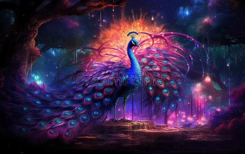 Phantasmal Iridescent Scene: an Illustration" Generative AI Stock ...