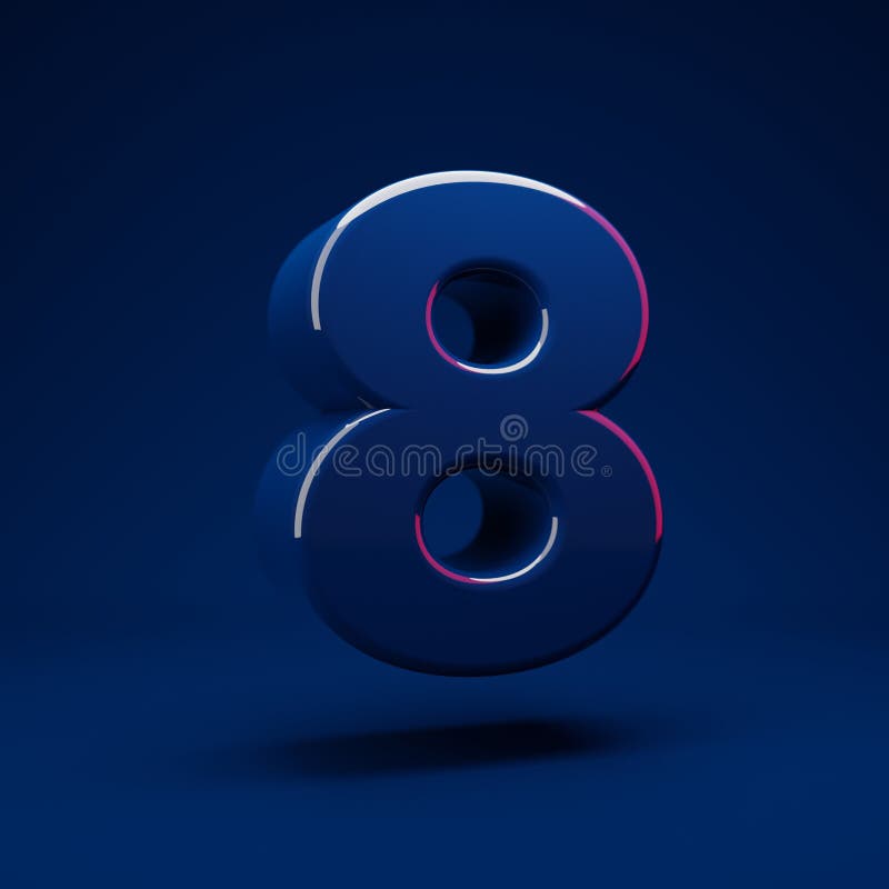 Phantom Blue 3d number 8 stock illustration. Illustration of glint ...