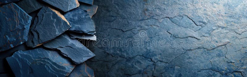 Phantom Blue Stone Concrete Texture Background Panorama Banner with ...