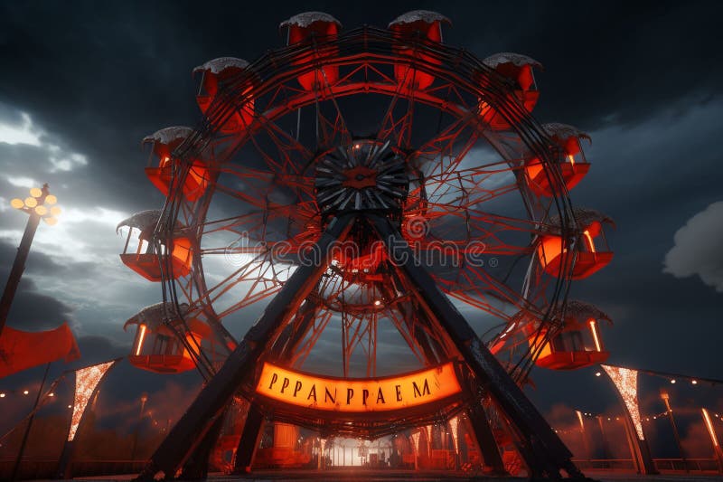 Phantom Carnival Ferris Wheel a Phantom Carnival Stock Illustration ...