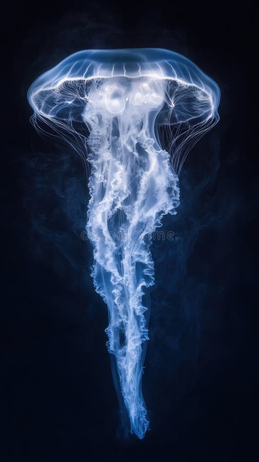 Phantom of the Deep Ocean Gliding in Midnight Brilliance Generative AI ...