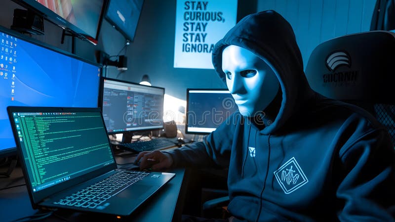 The Phantom Hacker a Dark Web Enigma. Stock Illustration - Illustration ...