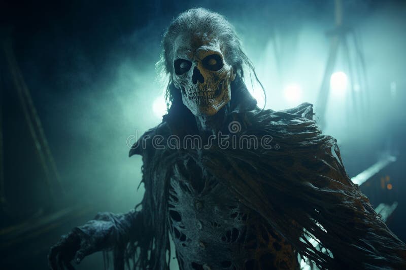 Phantom Shipwrecked Captain Ghosts Ghostly Stock Illustration ...