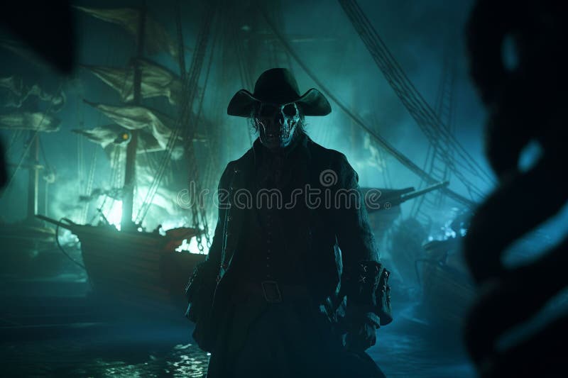 Phantom Shipwrecked Captain Ghosts Shadows Stock Photo - Image of ...