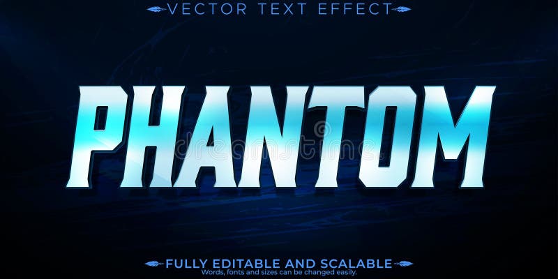 Phantom Text Effect, Editable Metallic and Shiny Text Style Stock ...