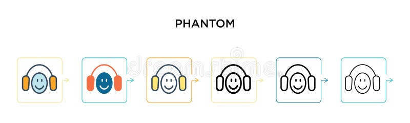 Phantom Vector Icon in 6 Different Modern Styles. Black, Two Colored ...