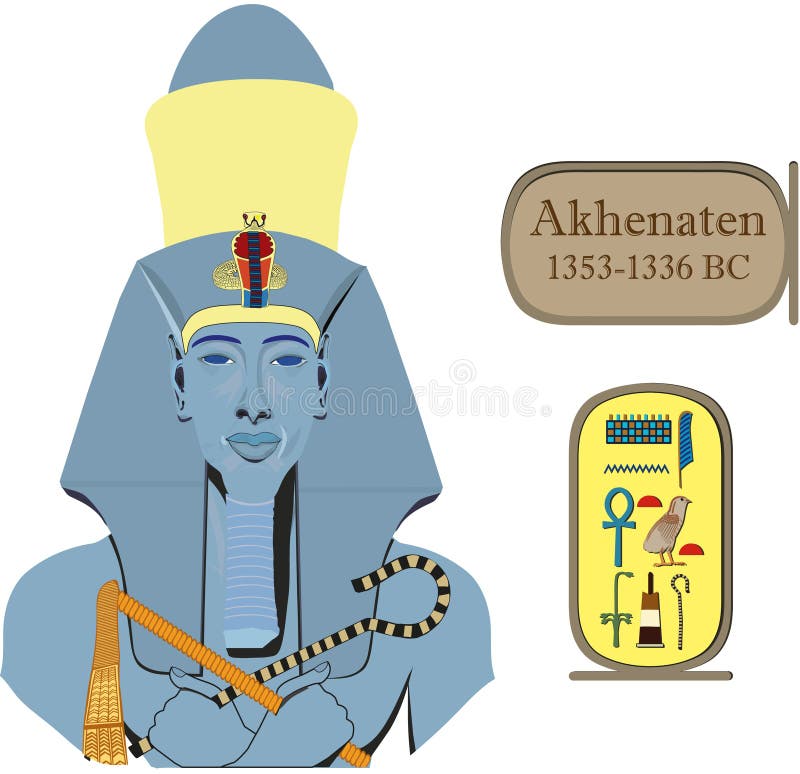 Pharaoh Akhenaton stock vector. Illustration of prior - 173536772
