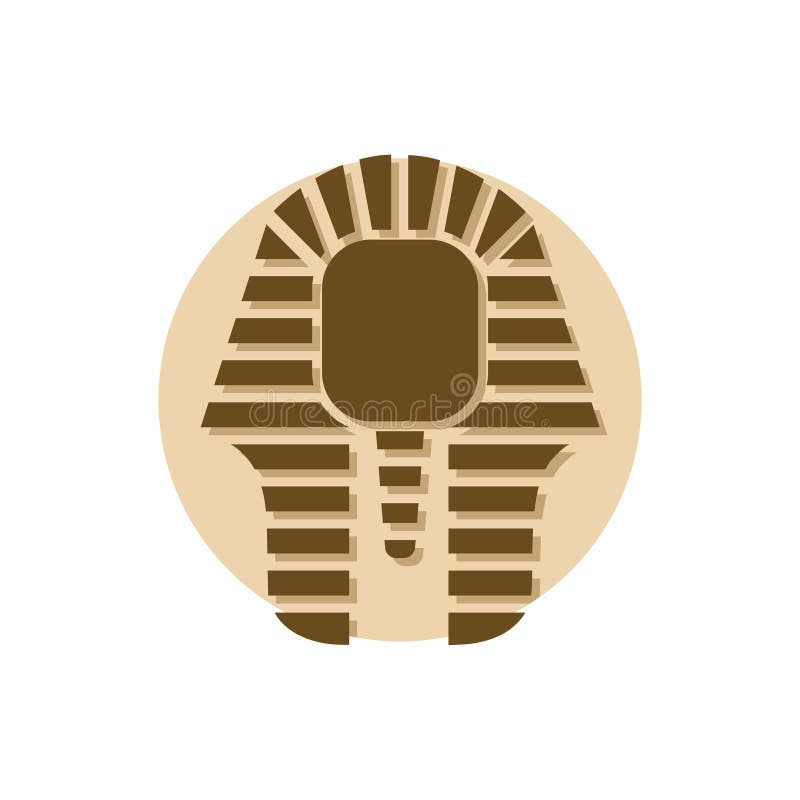 Pharaoh icon with shadow stock vector. Illustration of giza - 191665558