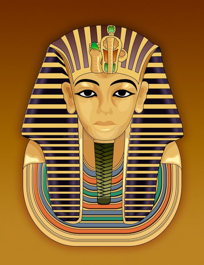 Pharaoh golden death mask stock illustration. Illustration of isolated ...