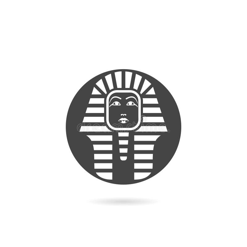 Pharaoh icon with shadow stock vector. Illustration of giza - 191665558