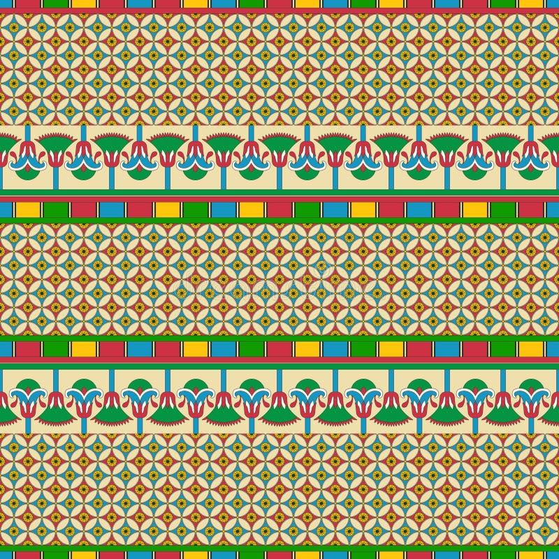 Pharaoh pattern 9 stock vector. Illustration of lotus - 274406777