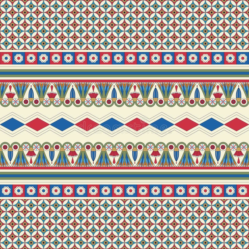 Pharaoh pattern 9 stock vector. Illustration of lotus - 274406777