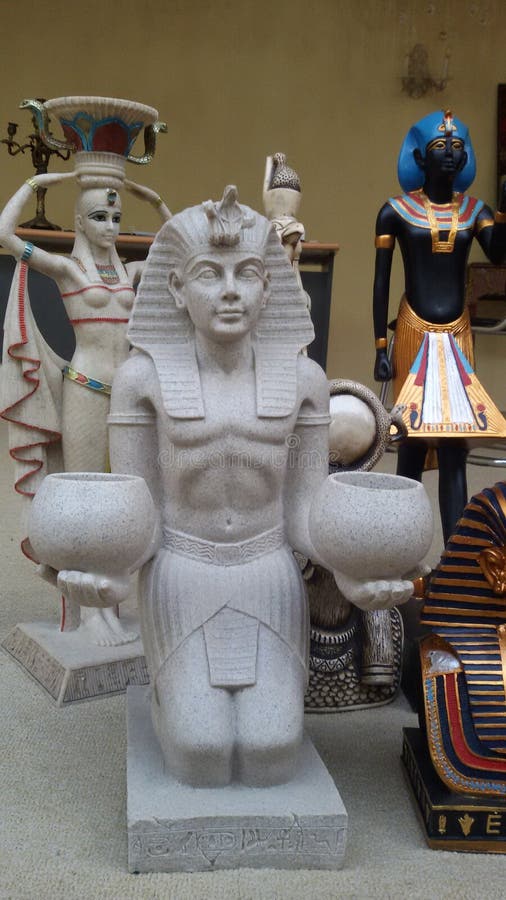 Pharaoh Statues stock photo. Image of replica, gilded - 48194456