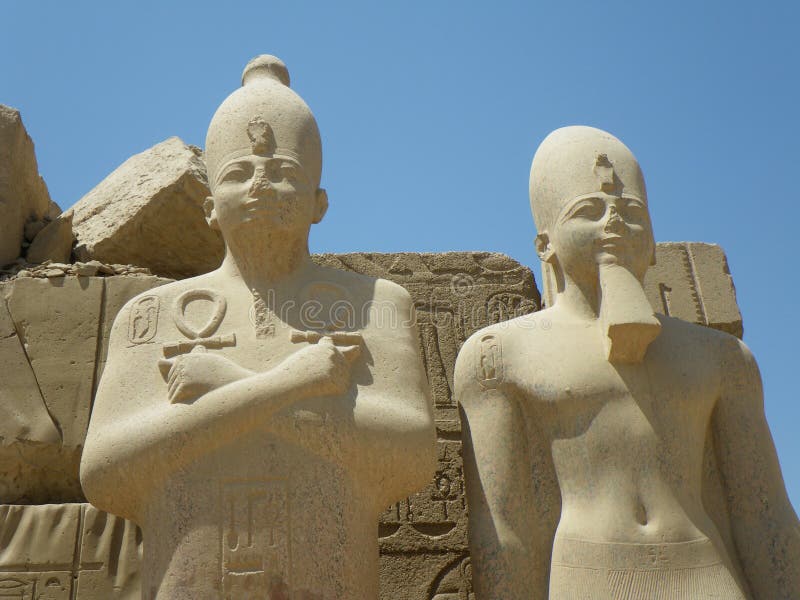 Pharaoh Statues, Karnak Temple, Luxor, Egypt Stock Photo - Image of ...