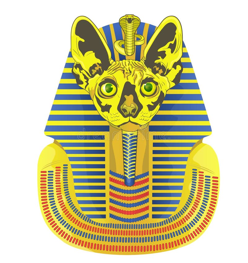 Pharaoh Was the Head of a Cat Stock Vector - Illustration of pharaoh ...
