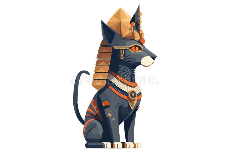 Pharaonic Cat Vector Illustration Stock Vector - Illustration of ...