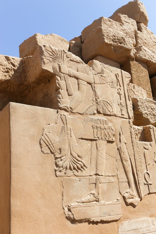 Pharaonic Inscriptions at Karnak Temple - Egypt Stock Image - Image of ...