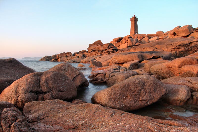 Phare du Men Ruz stock image. Image of france, ocean - 24189477